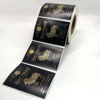 China CMYK / Pantone Color Wine Sticker Labels Custom Self Adhesive Gold Foil Vinyl LOGO for sale