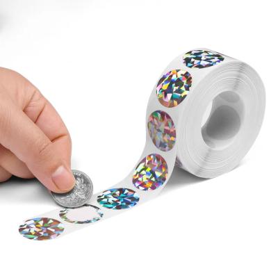China Round Hologram Holographic Sticker DIY Glitter Silver Hologram Sticker for sale