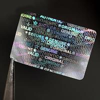 China Anti Fake Logo Printing 3D Holographic Security Label Card Laser Hologram Sticker for sale