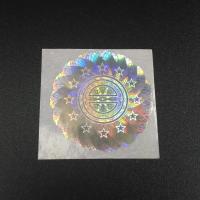 China Custom Silver Hologram Security Sticker 0.1mm Ultra Destructible Vinyl material for sale