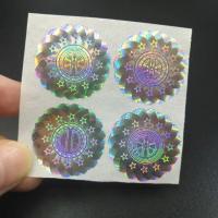 China Custom Silver Hologram Security Sticker 0.1mm Ultra Destructible Vinyl material for sale