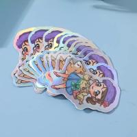 China Creative Custom Printing Holographic Vinyl Stickers Die Cut Eco Friendly Mixed Colors PVC for sale