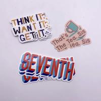 China Waterproof PVC Vinyl Stickers Customised Cartoon Inspirational Quote Logo Die Cut Sticker for sale