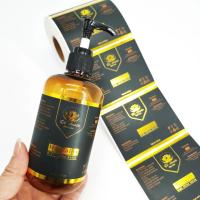 China Custom Gold Foil Label Sticker Print Private Labels For PET Lotion Cosmetic Bottle for sale