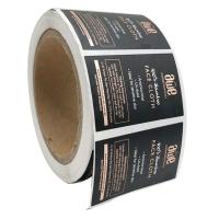 China Gold Hot Stamping Custom Cosmetic Labels Vinyl PET Waterproof Label For Bottle for sale