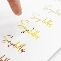 China Clear Gold Foil Waterproof Plastic Stickers Self Adhesive Vinyl Transparent Logo Label for sale
