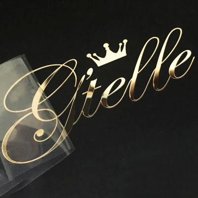 China Custom Printing Logo UV Transfer Sticker Gold Foil Self Adhesive 3D Metal Sticker for sale