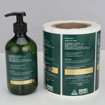 China White PE Glossy Lamination Cosmetic Label Sticker CMYK Printing Die Cut Waterproof for sale