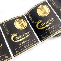 China Premium Textured Paper Wine Sticker Labels UV Spot Gold Foil Embossed for sale