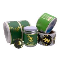 China Adhesive Gold Foil Stickers Custom Printed Labels For Honey Sauce Nuts Bottle Jars for sale
