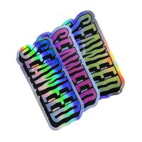 China Custom Make Waterproof Rainbow Die Cut Holographic Sticker Label For Laptop Car for sale