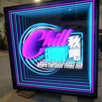 China Custom Infinite Mirror Thousand Layer LED Neon Advertising For Birthday Wedding Party Event for sale