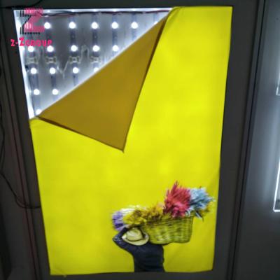 China Textile LED Lighting Box Fabric Standing Pillar Free Standing LED Backlit Light Box for sale