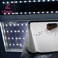 China Textile LED Lighting Box Fabric Standing Pillar Free Standing LED Backlit Light Box for sale