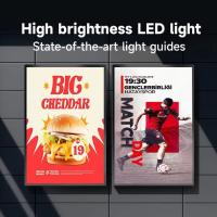 China High Bright LED Ultra Thin Glass Light Box 10mm Easy Poster Change For Retail for sale