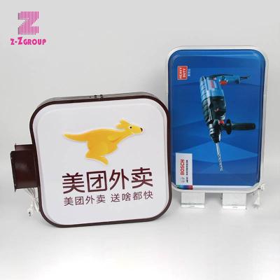 China Square Round Acrylic Advertising LED Light Box Logo Signs For Outdoor for sale