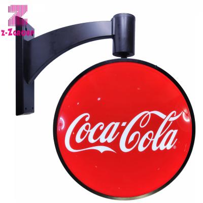 China Round Rotating LED Light Box Adsvertising Vacuum Formed Acrylic LED Light Sign for sale