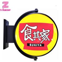 China Round Rotating LED Light Box Adsvertising Vacuum Formed Acrylic LED Light Sign for sale