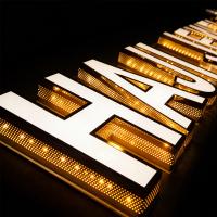 China Stainless Steel Diamond Letters Acrylic Letters Advertising Display Punched Letters Sign for sale