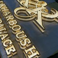 China Stainless Steel Diamond Letters Acrylic Letters Advertising Display Punched Letters Sign for sale