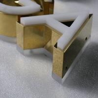 China Custom Gold Stainless Steel 3D LED Acrylic Letters Signage for Luxury Brand Store for sale