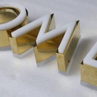 China Custom Gold Stainless Steel 3D LED Acrylic Letters Signage for Luxury Brand Store for sale