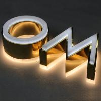 China Custom Gold Stainless Steel 3D LED Acrylic Letters Signage for Luxury Brand Store for sale