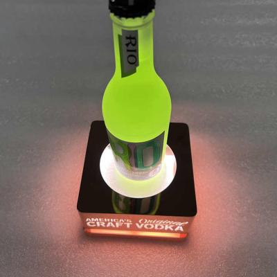 China Custom Showroom Display Props Stainless Steel Led Luminous Display Stand for Bottles for sale