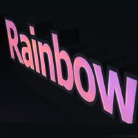 China Frontlit Stainless Steel Electronic Shop Sign 3d Led Channel Letters with Magic Color Film for sale