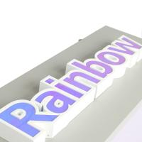 China Frontlit Stainless Steel Electronic Shop Sign 3d Led Channel Letters with Magic Color Film for sale