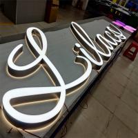 China Hanging 3d Led Acrylic Stainless Steel Faux Neon Light Frontlit Channel Letter Sign for sale