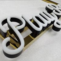 China Hanging 3d Led Acrylic Stainless Steel Faux Neon Light Frontlit Channel Letter Sign for sale