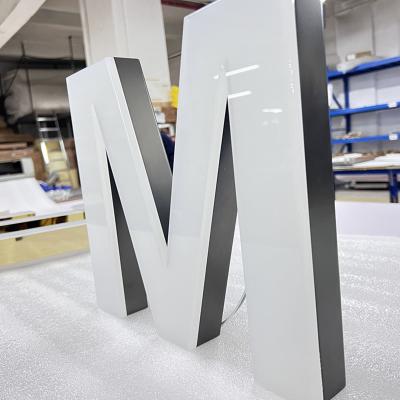 China Metal Letter Sign — Stainless Steel & Acrylic Backlit 3D Logo, Indoor/Outdoor for sale