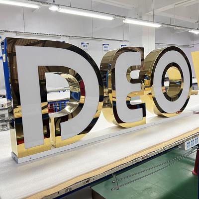 China Custom Gold Stainless Steel 3D LED Channel Letters Front-Lit Sign for Branding for sale