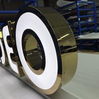 China Custom Gold Stainless Steel 3D LED Channel Letters Front-Lit Sign for Branding for sale