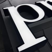 China Custom Black Frame Front-Lit LED Channel Letters 3D Acrylic Sign for sale