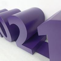 China Custom 3D Solid PVC Foam Letters Purple Freestanding Sign for Decoration for sale