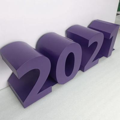 China Custom 3D Solid PVC Foam Letters Purple Freestanding Sign for Decoration for sale