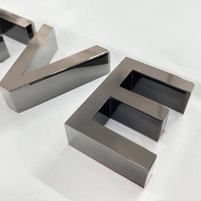 China Custom Polished Stainless Steel 3D Letters Mirror-Finish Metal Sign for sale
