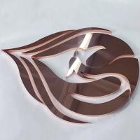 China 3D Rose Gold Mirror Polished Stainless Steel 3D Letters Non-Illuminated Metal Sign for sale