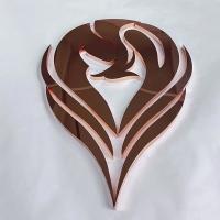 China 3D Rose Gold Mirror Polished Stainless Steel 3D Letters Non-Illuminated Metal Sign for sale