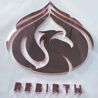 China 3D Rose Gold Mirror Polished Stainless Steel 3D Letters Non-Illuminated Metal Sign for sale