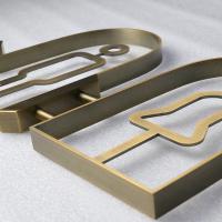 China Custom Metal Signs 3D Non-Illuminated Toilet Sign for Luxury Hotel Wayfinding for sale