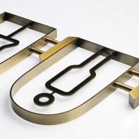 China Custom Metal Signs 3D Non-Illuminated Toilet Sign for Luxury Hotel Wayfinding for sale
