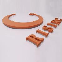 China Acrylic Backlit LED Channel Letters Stainless Steel Orange Painted 3D Sign for sale