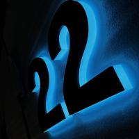 China Custom 3D Stainless Steel Acrylic Blue Backlit LED Letter Sign for sale