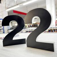 China Custom 3D Stainless Steel Acrylic Blue Backlit LED Letter Sign for sale