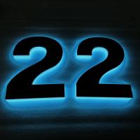 China Custom 3D Stainless Steel Acrylic Blue Backlit LED Letter Sign for sale