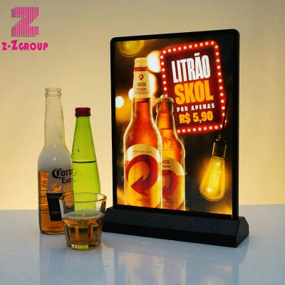 China Rechargeable A4/A5 LED Table Light Box Double Sided Desktop Illuminated Menu Sign for sale