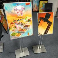 China Double Pole Freestanding Frame LED Light Box Adjustable Angle Poster Advertising Stand for sale